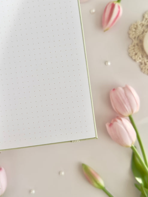 160 gsm | A5 | tulip spell book - aurora (dotted, lined) – leela journals