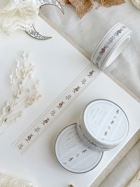 lace & roses - brown washi tape – leela journals