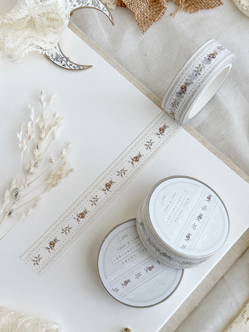 lace & roses - brown washi tape – leela journals