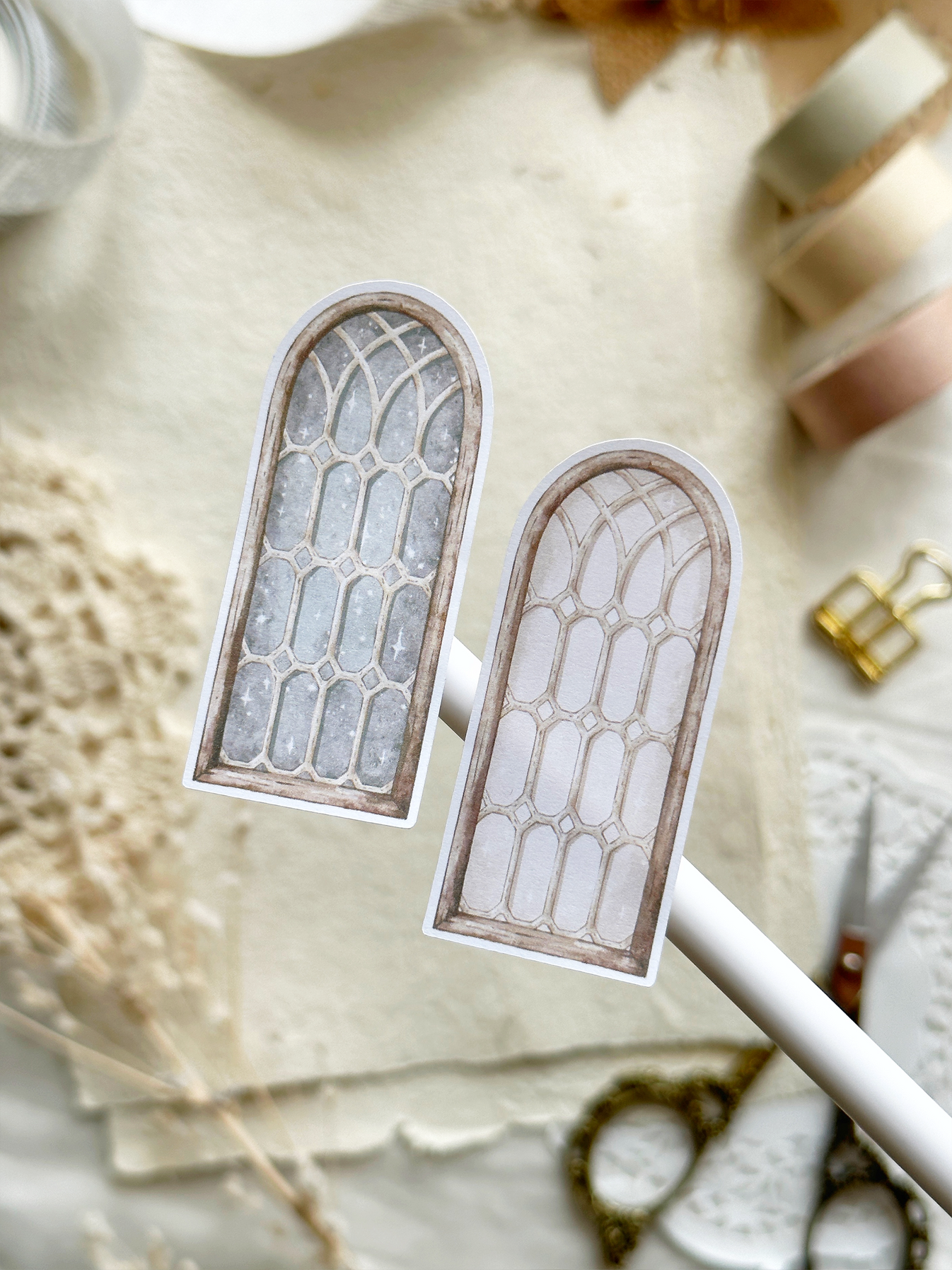cathedral windows sticker sheet - 1pc – leela journals