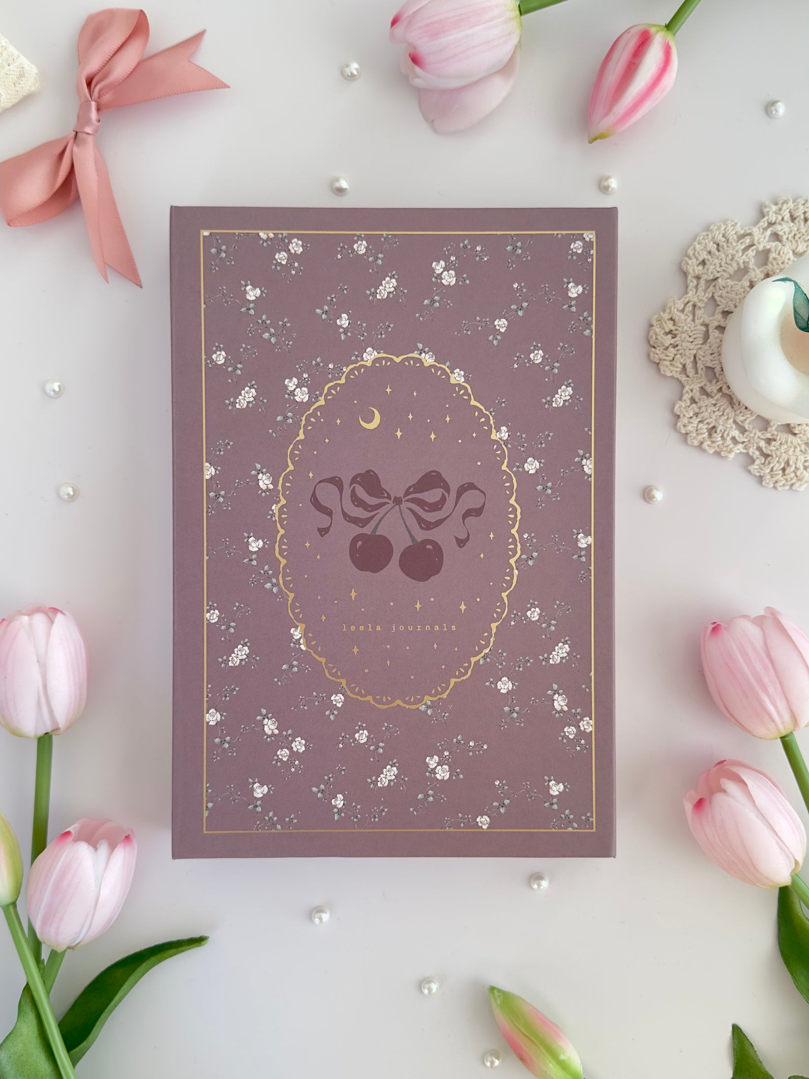 160 gsm | A5 | cherry cake notebook (dotted, lined) – leela journals