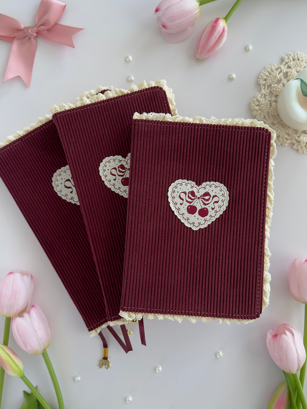 160 gsm | A5 | cherry cake notebook (dotted, lined) – leela journals