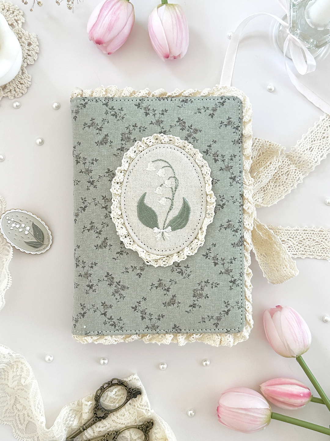 B6 | lily of the valley notebook cover – leela journals
