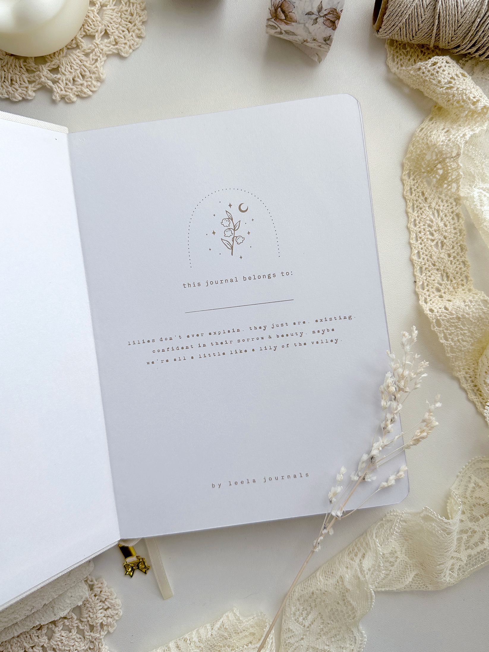 160 gsm | A5 | lily of the valley notebook (dotted) – leela journals