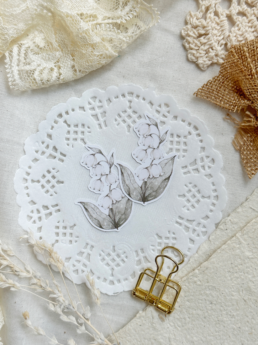 lily of the valley sticker flake 1.25x1.5 – leela journals