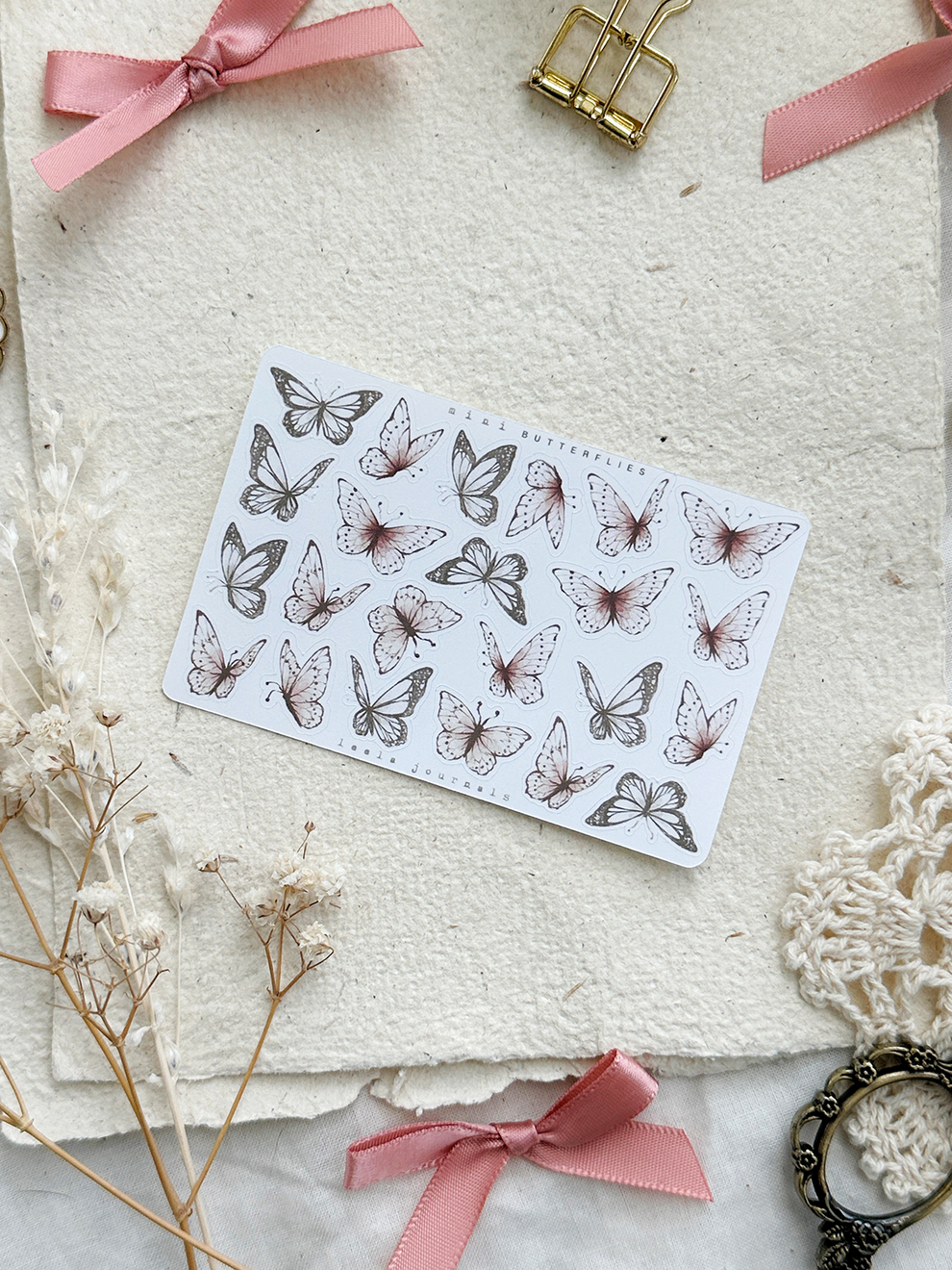 mini butterflies sticker sheet - 1pc – leela journals