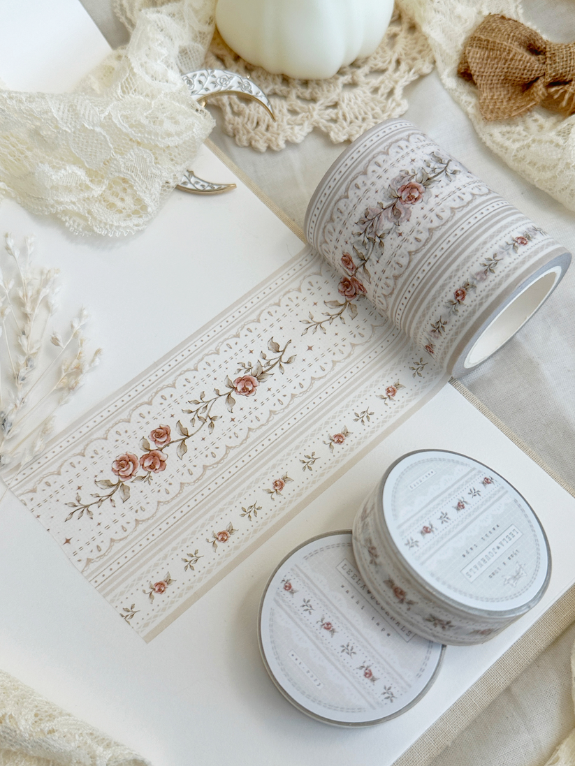 lace & roses - red washi tape – leela journals