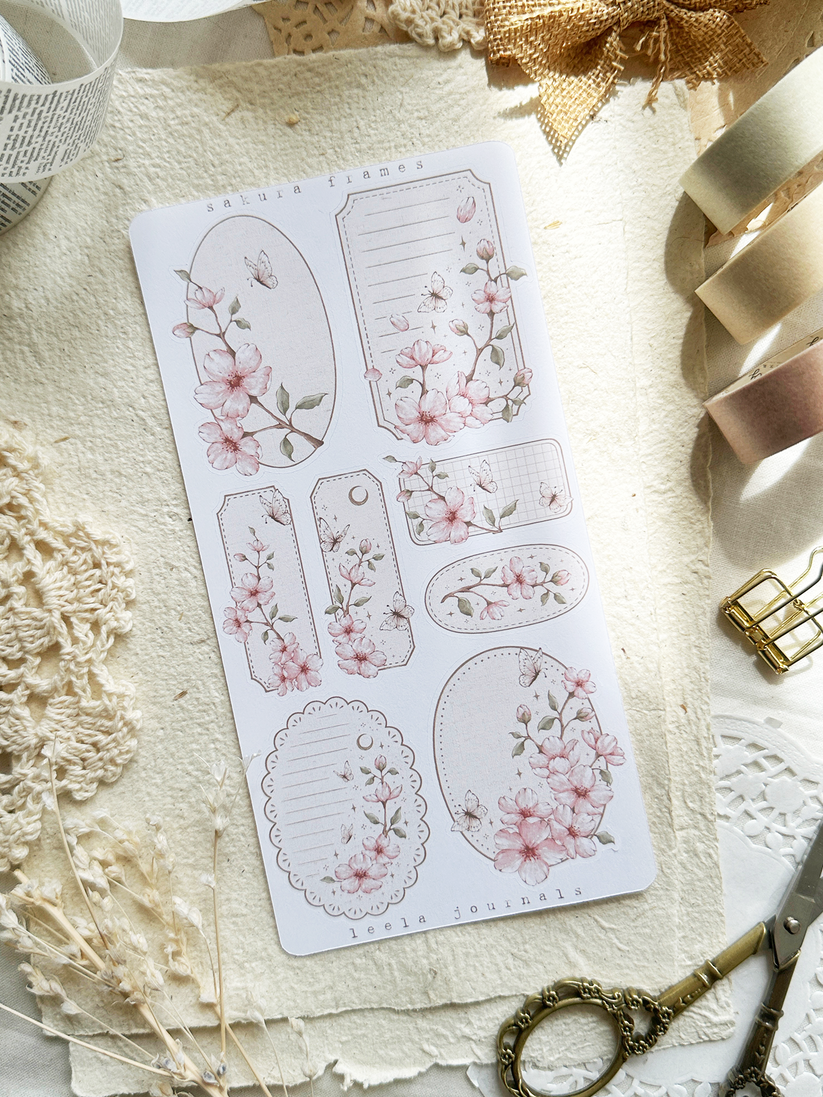 sakura labels sticker sheet - 1pc – leela journals
