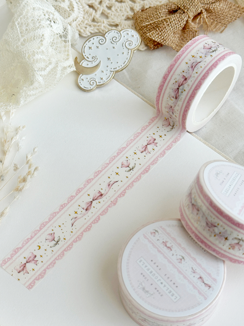 bows & tulips lace washi tape – leela journals