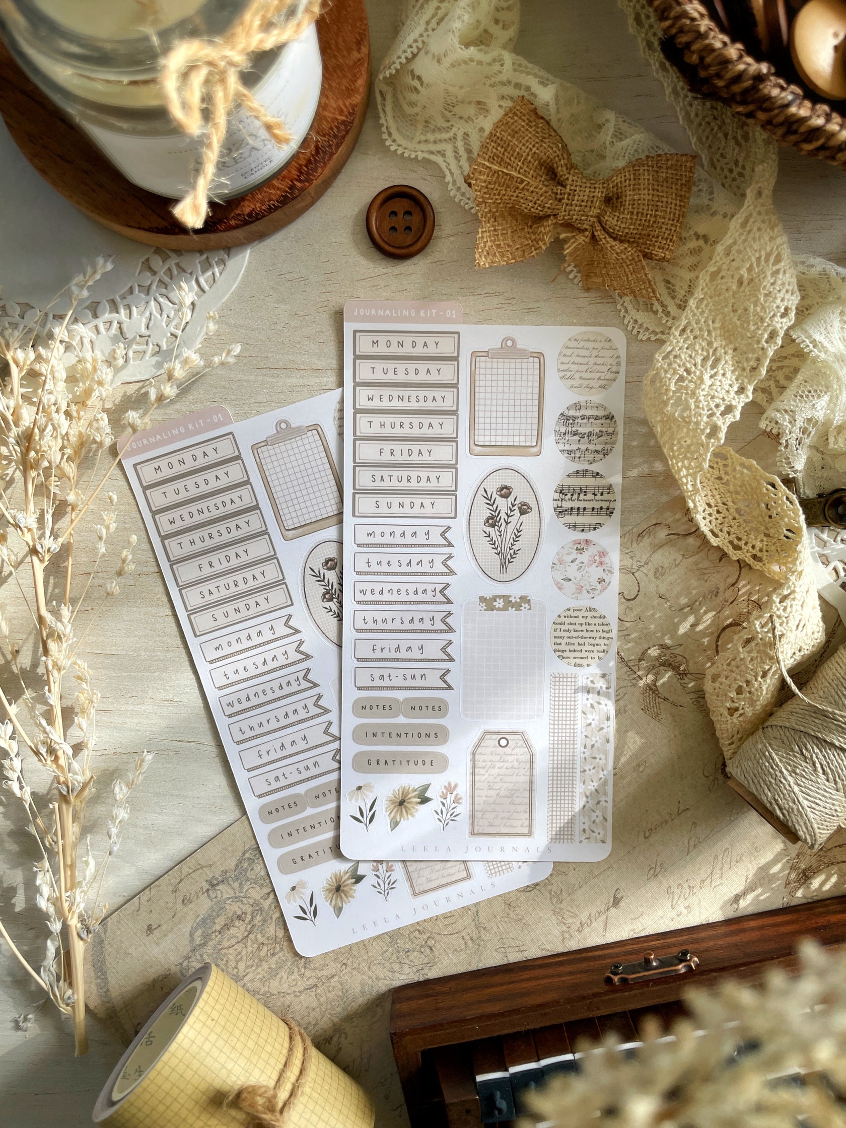 journaling kit sticker sheet - 1pc – leela journals