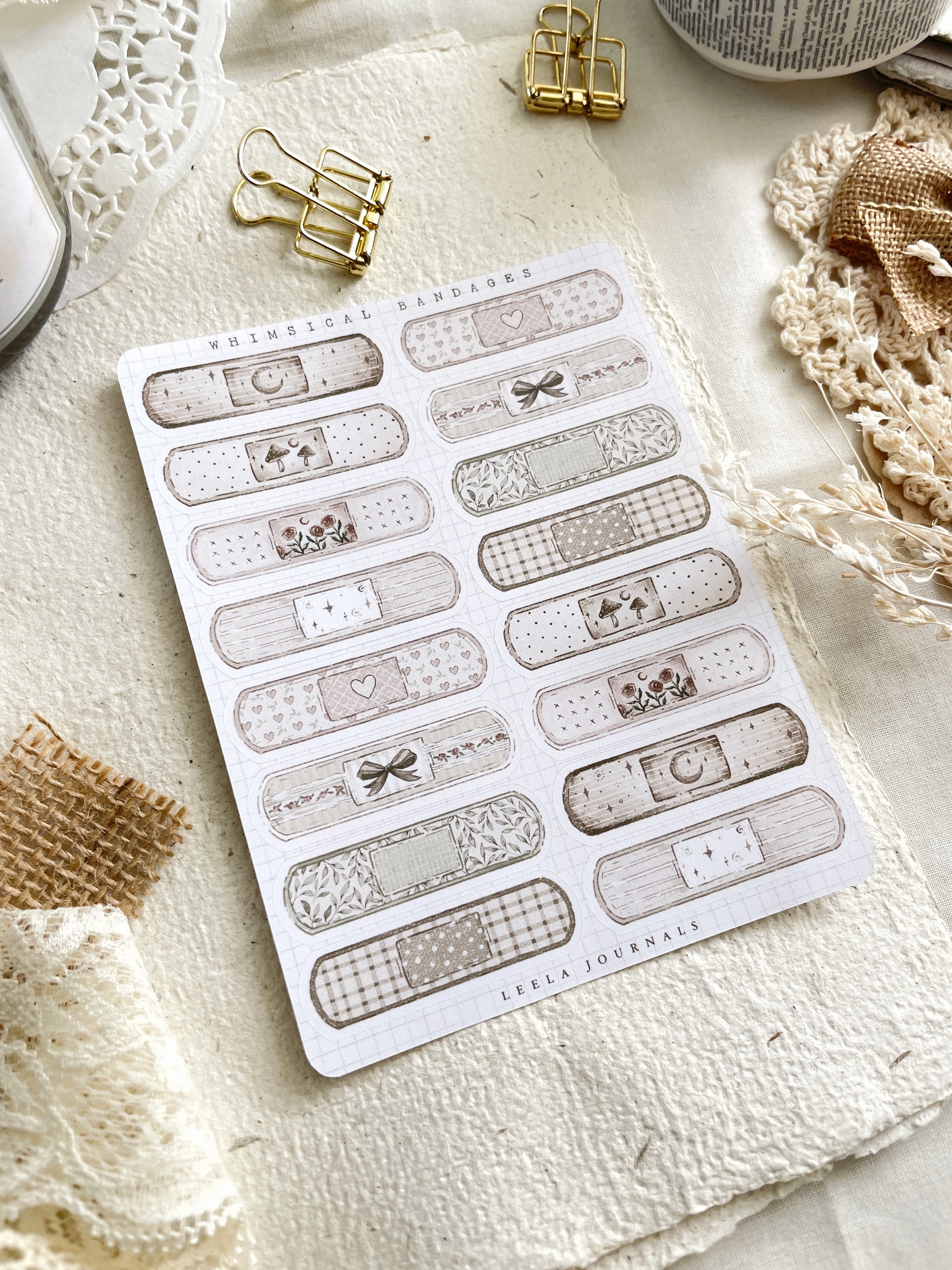 bandaids sticker sheet - 1pc – leela journals