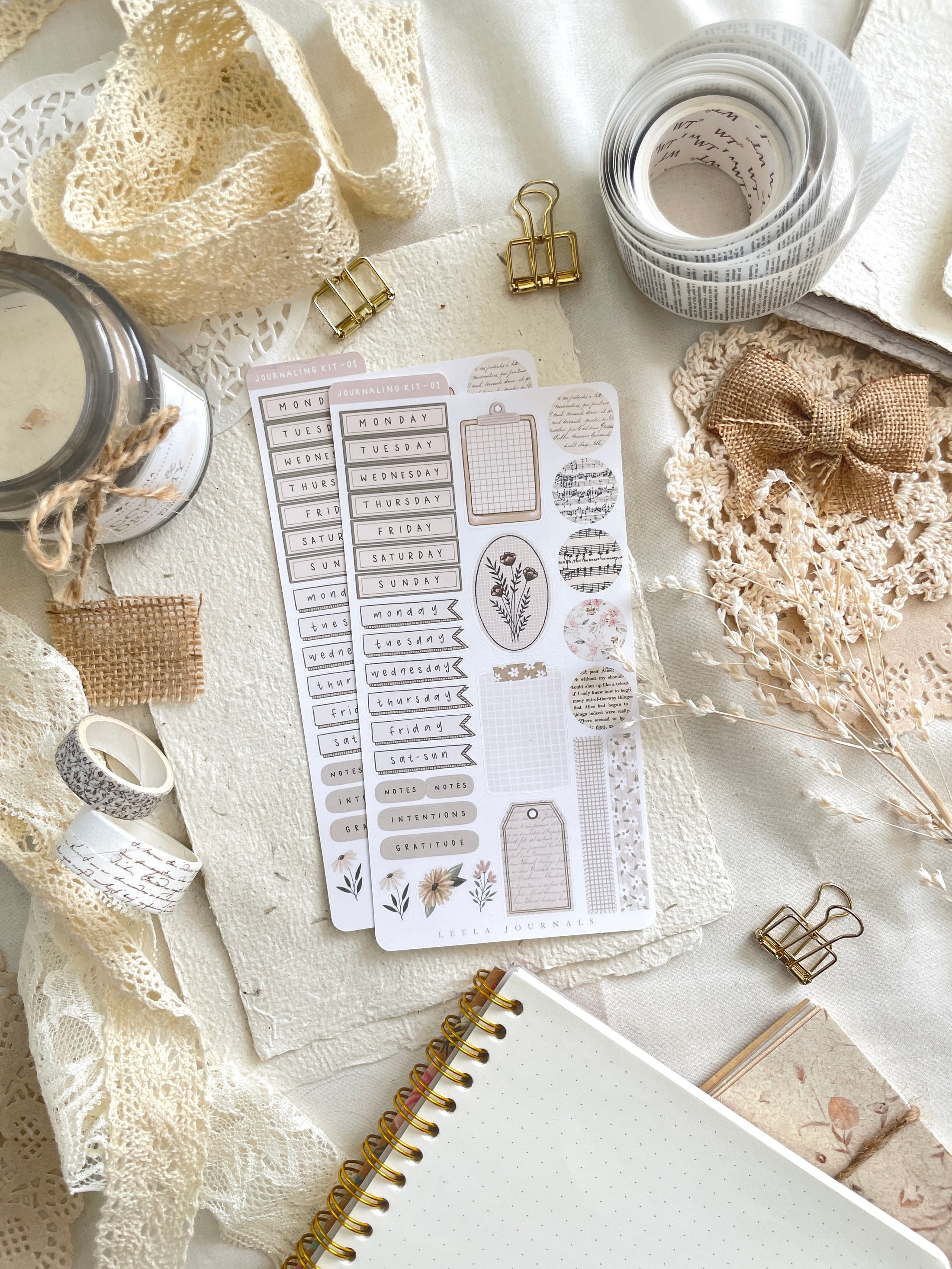 journaling kit sticker sheet - 1pc – leela journals