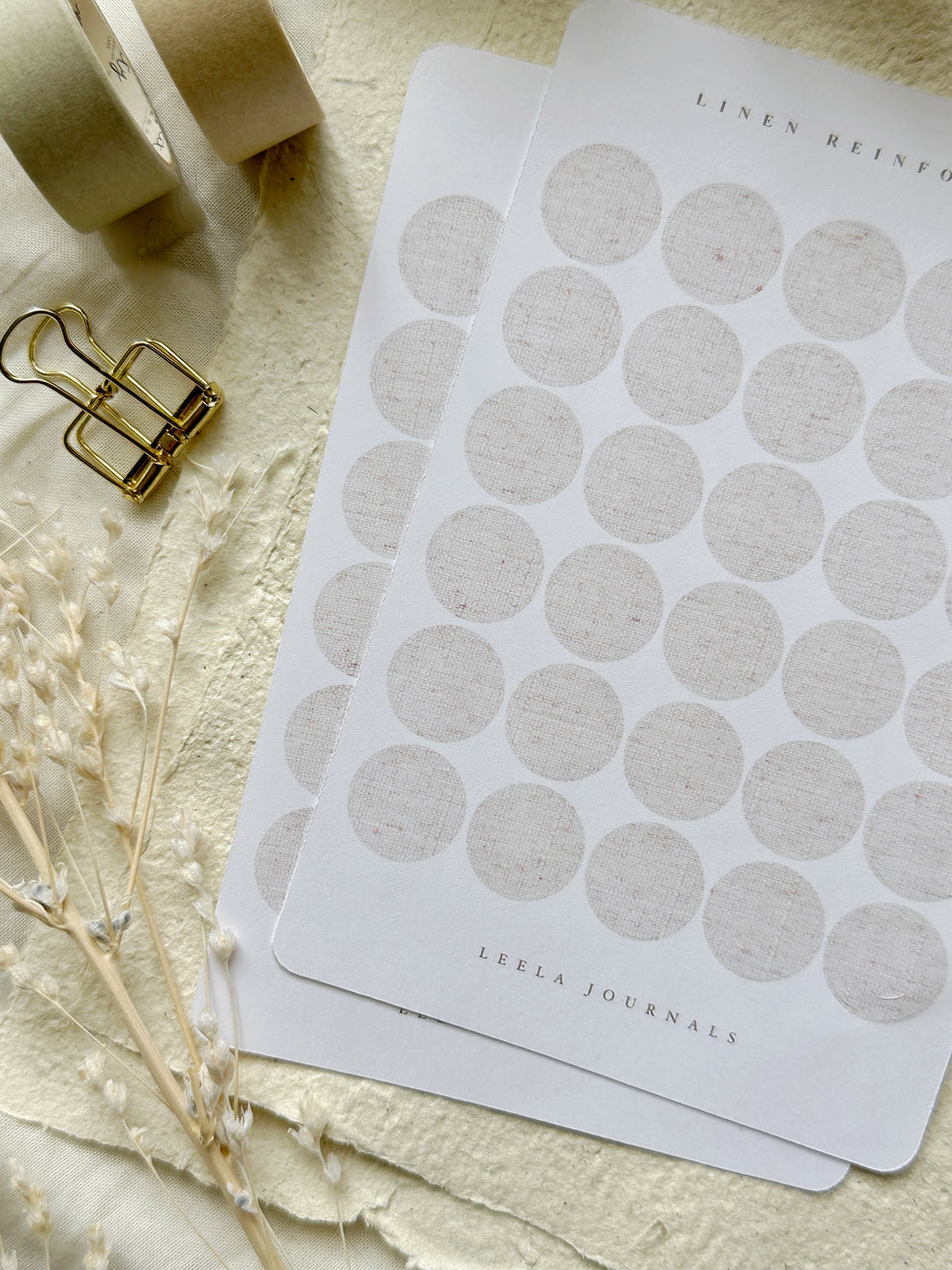 linen dots & reinforcers sticker sheet – Leelajournals - aarti aggarwal