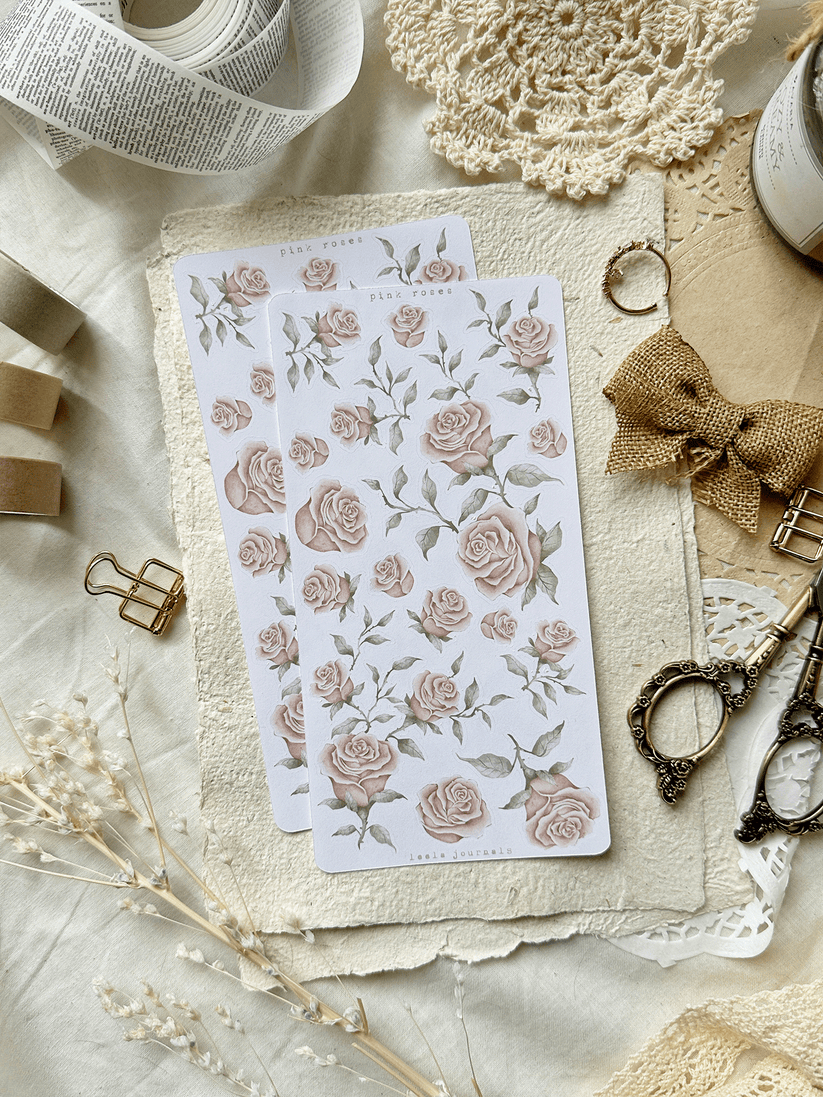 red rose floral sticker sheet - 1pc – leela journals