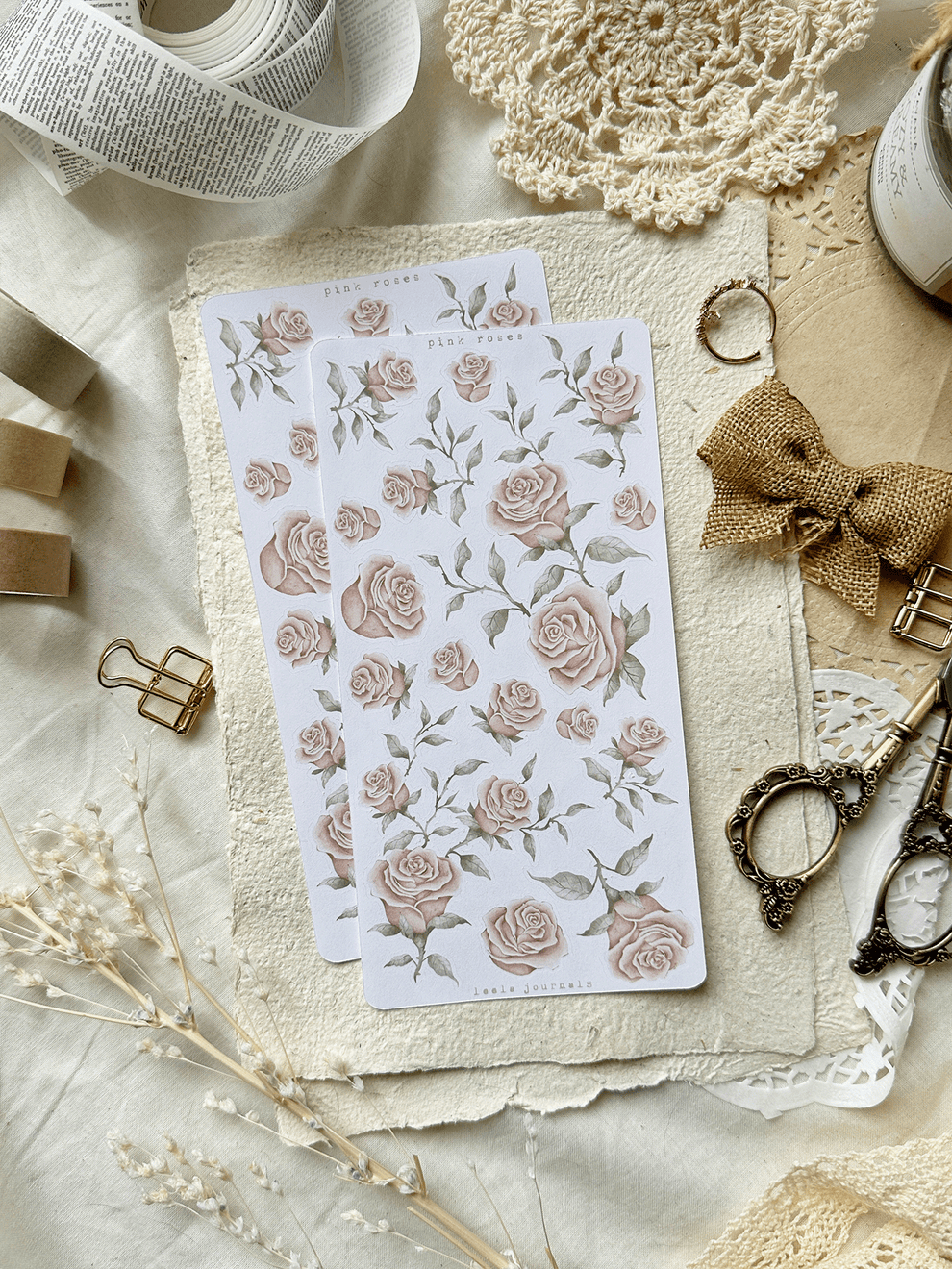 red rose floral sticker sheet - 1pc – leela journals